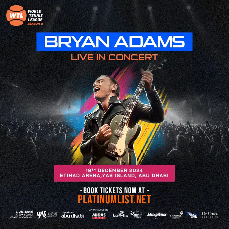 World Tennis League presents Bryan Adams live Live at Etihad Arena Abu ...