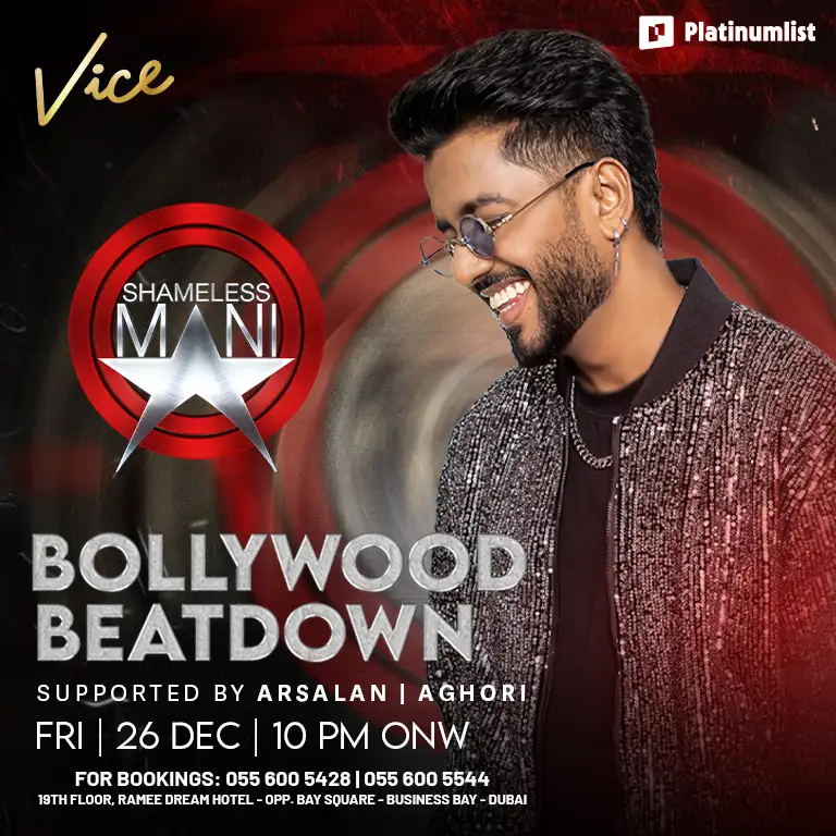 Bollywood Beatdown at Vice in Dubai | 26 December - DubaiThingsToDo