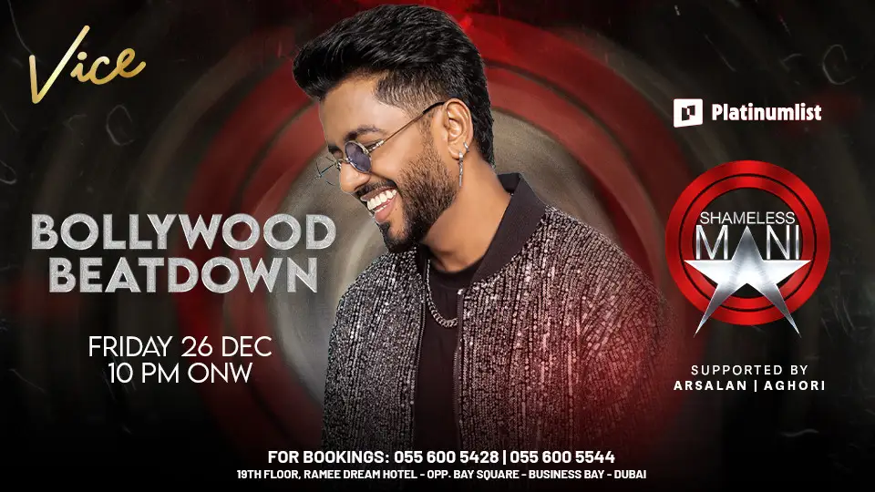 Bollywood Beatdown at Vice in Dubai | 26 December - DubaiThingsToDo