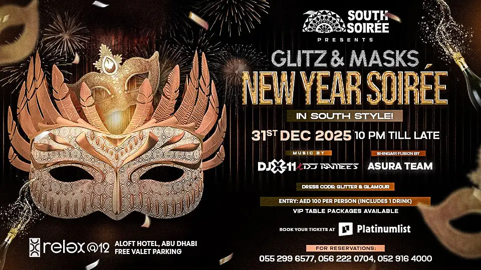 Glitz & Masks New Year Soiree in South Style - DubaiThingsToDo