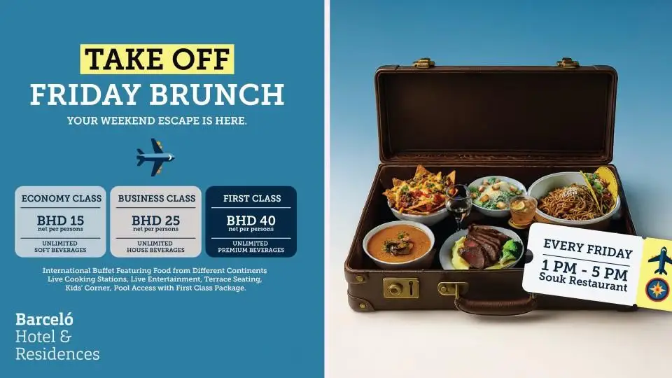 TAKE OFF FRIDAY BRUNCH at Barcelo Hotel Souk Restaurant, Bahrain ...